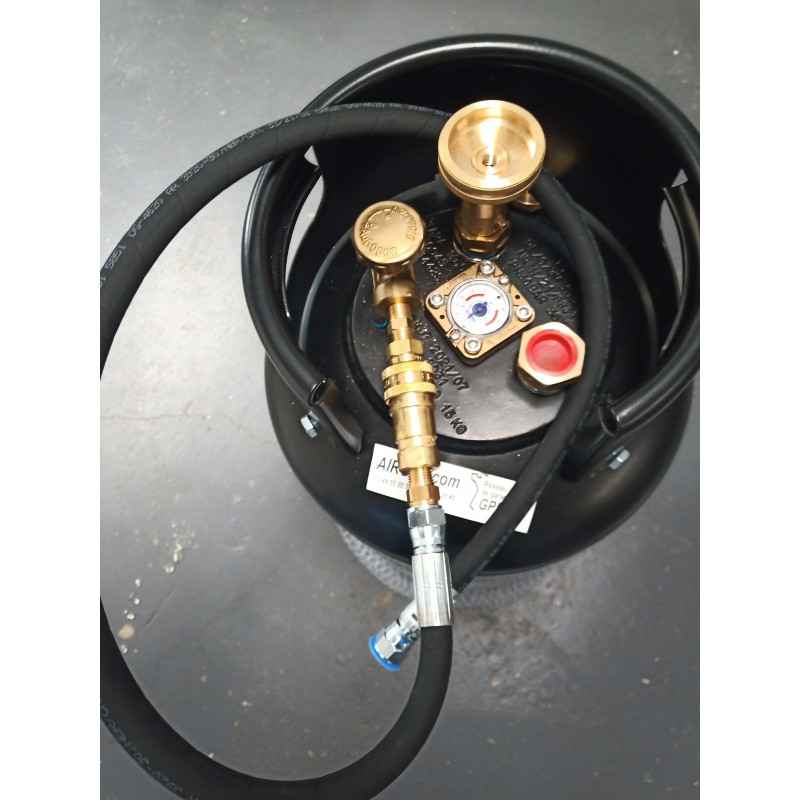 OPLAADBARE GASFLES 36L TROLLEY OF BOOT + SNELLE AANSLUITINGEN